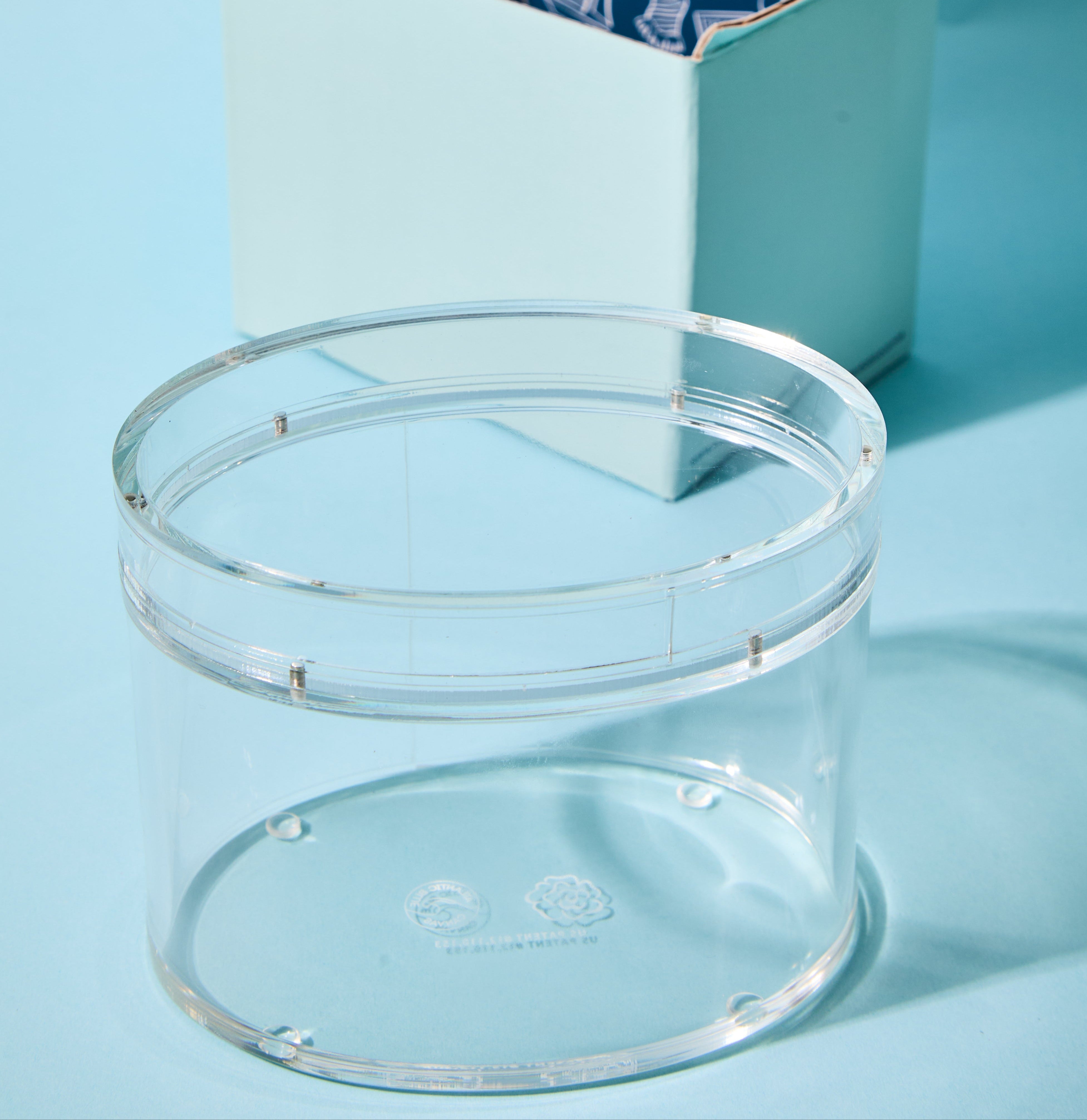 Acrylic Oval Box – Atlantic Blue Canvas