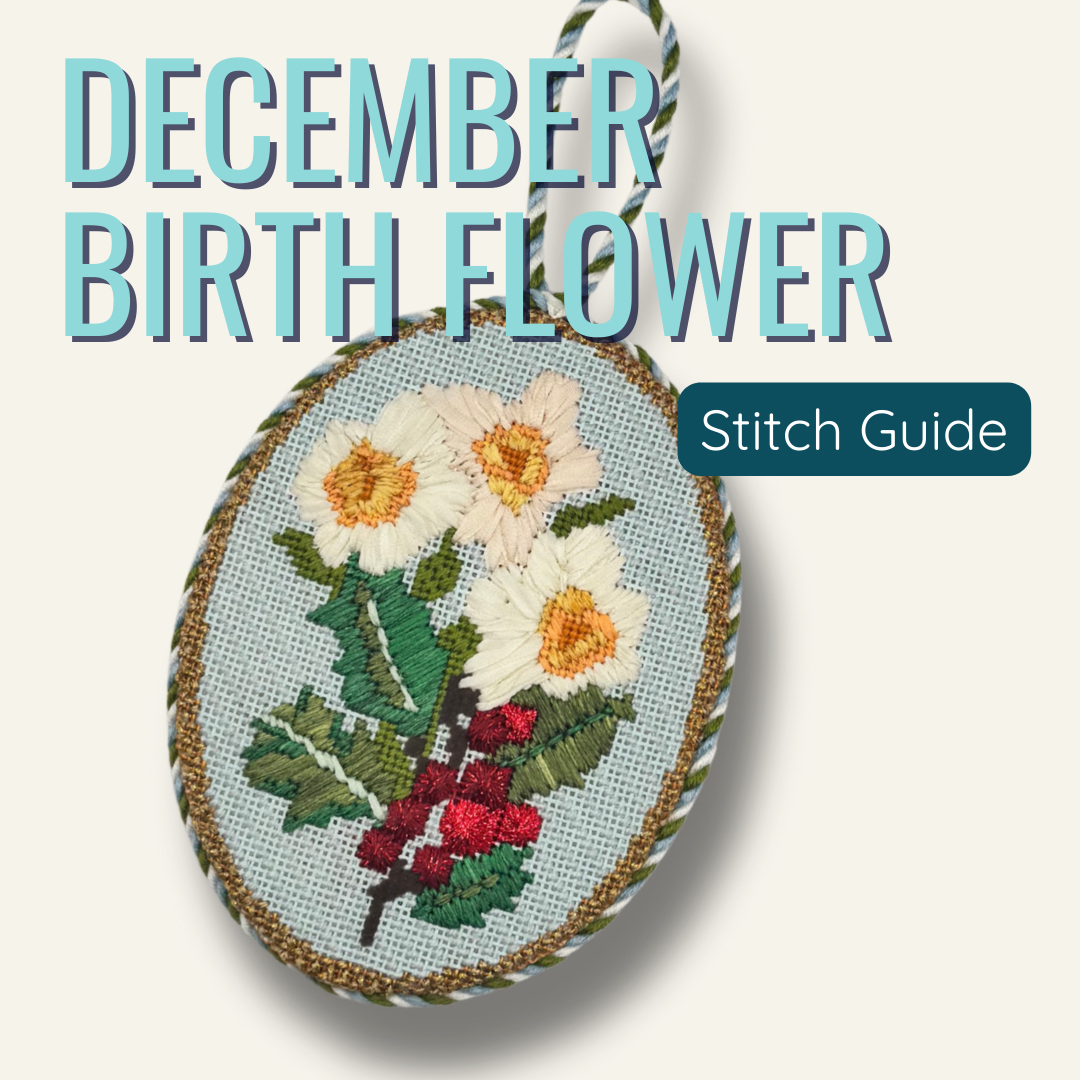 December Birth Flower Stitch Guide – Atlantic Blue Canvas