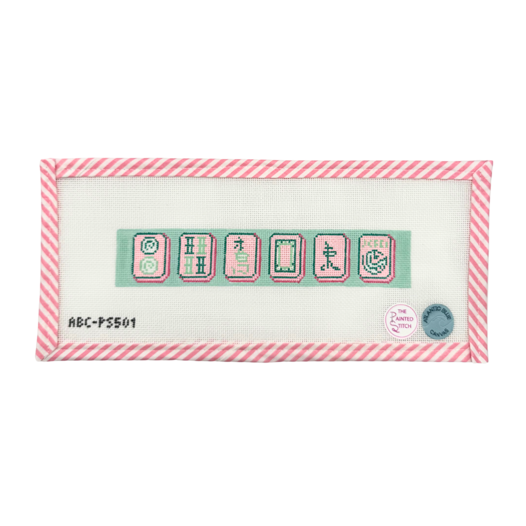 Mahjong Tiles - Key Fob Pink