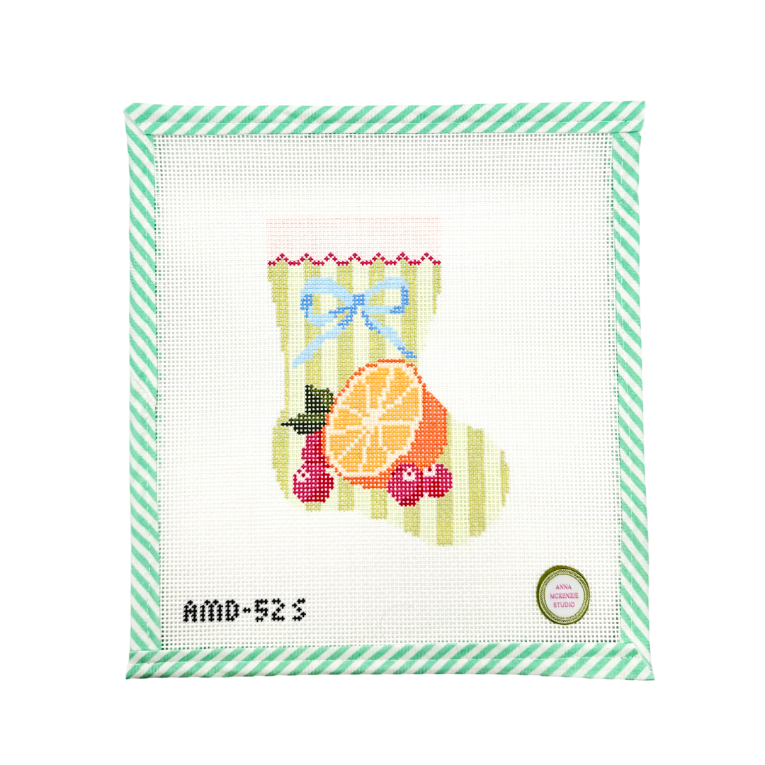 Orange & Cranberry Bow Mini Stocking